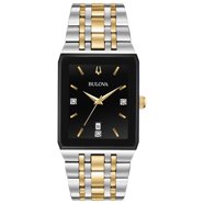 Bulova Men's Quadra Diamond Watch, Yellow Gold-tone, Quartz Movement ...