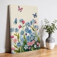 Blue Pink Flower Canvas Wall Art for Living Room, Watercolor Spring ...