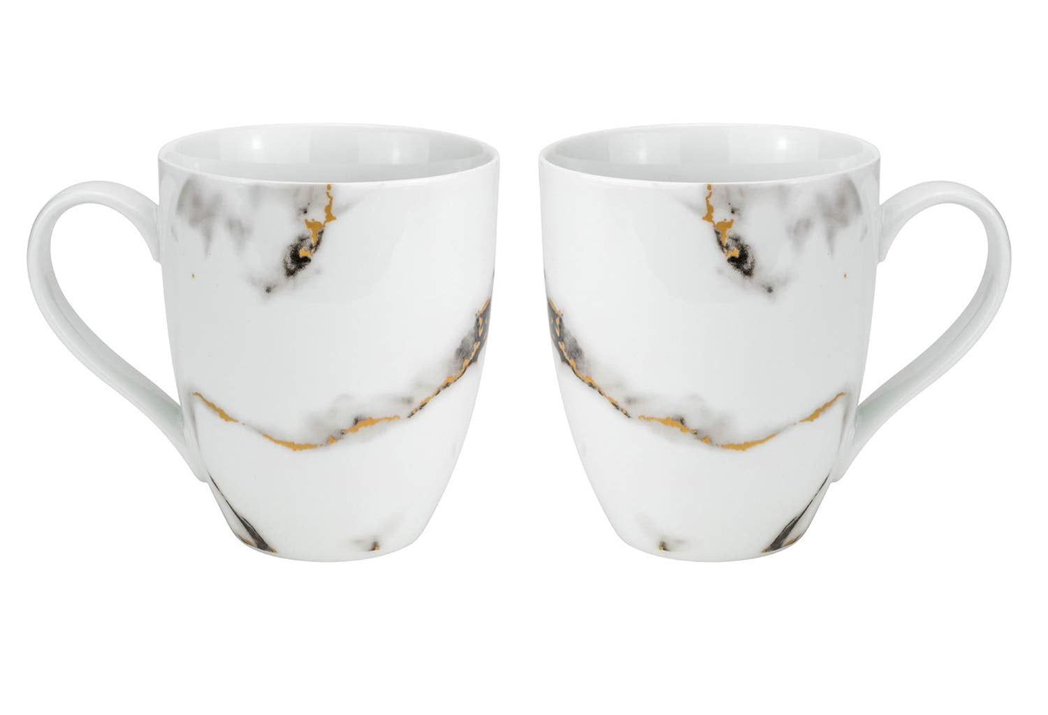 World Gifts 2-Piece Marble Design Coffee Mug Tea Cup Set - 24k Gold ...