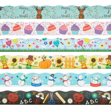 24 Pcs Boho Magnetic Bulletin Board Borders For Classroom Pastel
