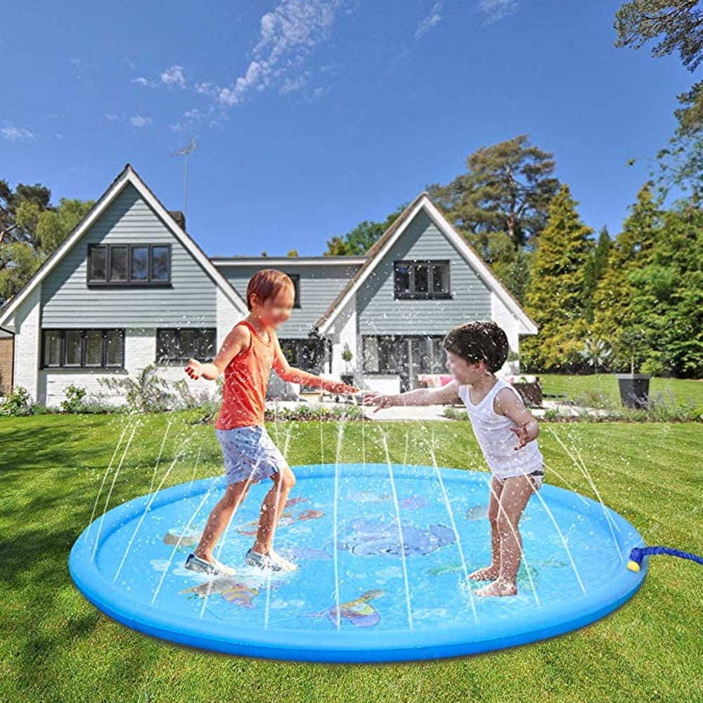 5.6ft Inflatable Spray Water Pad Outdoor Summer Children's Water Mat ...