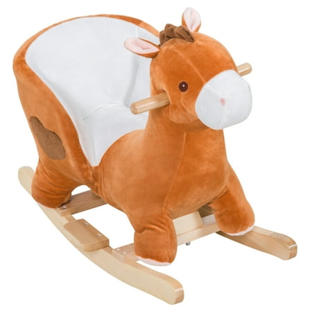 Kids Plush Rocking Horse Stuffed Animal Rocker Child Ride On Toy with ...