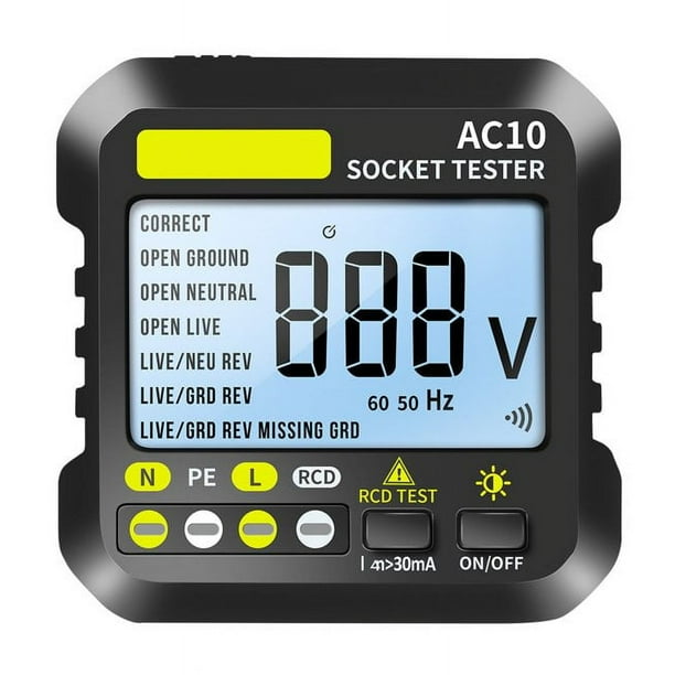 ANENG LCD Receptacle Tester Socket Phase Detector Digital Voltage ...