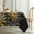 Chilfamy Crescent Moon And Lotus Print Rectangle Dining Tablecloth ...