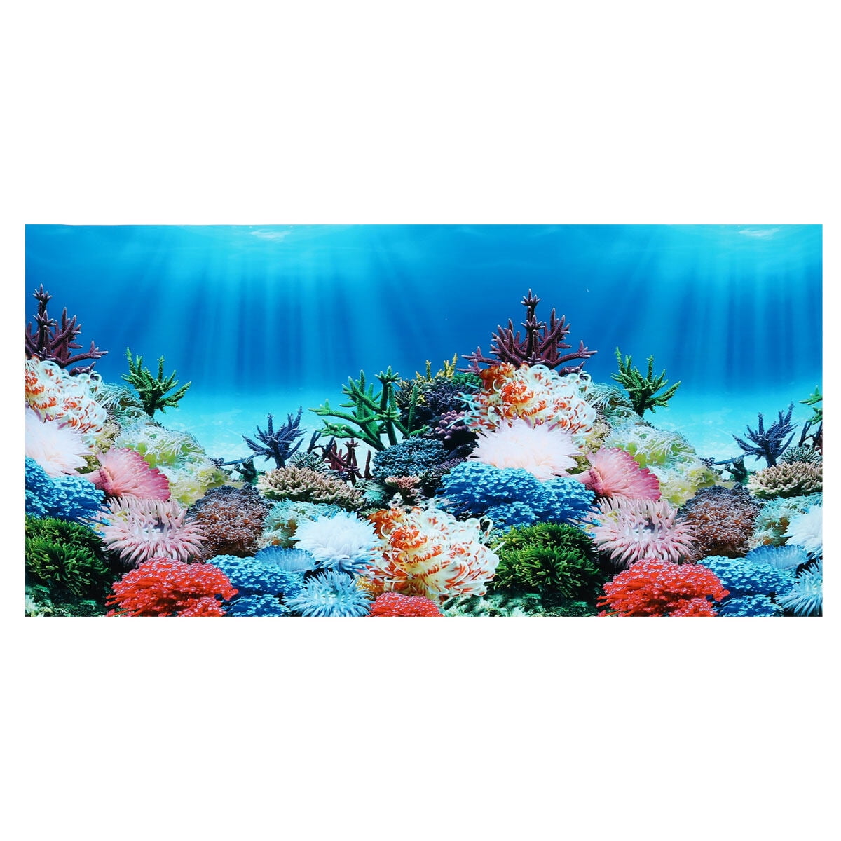 Hcyz 1pc Seascape Background Sticker 3d Double-Sided Wall Sticker Wall Decal Wallpaper For Fish Tank Aquarium Decor (Style J) 62*40cm