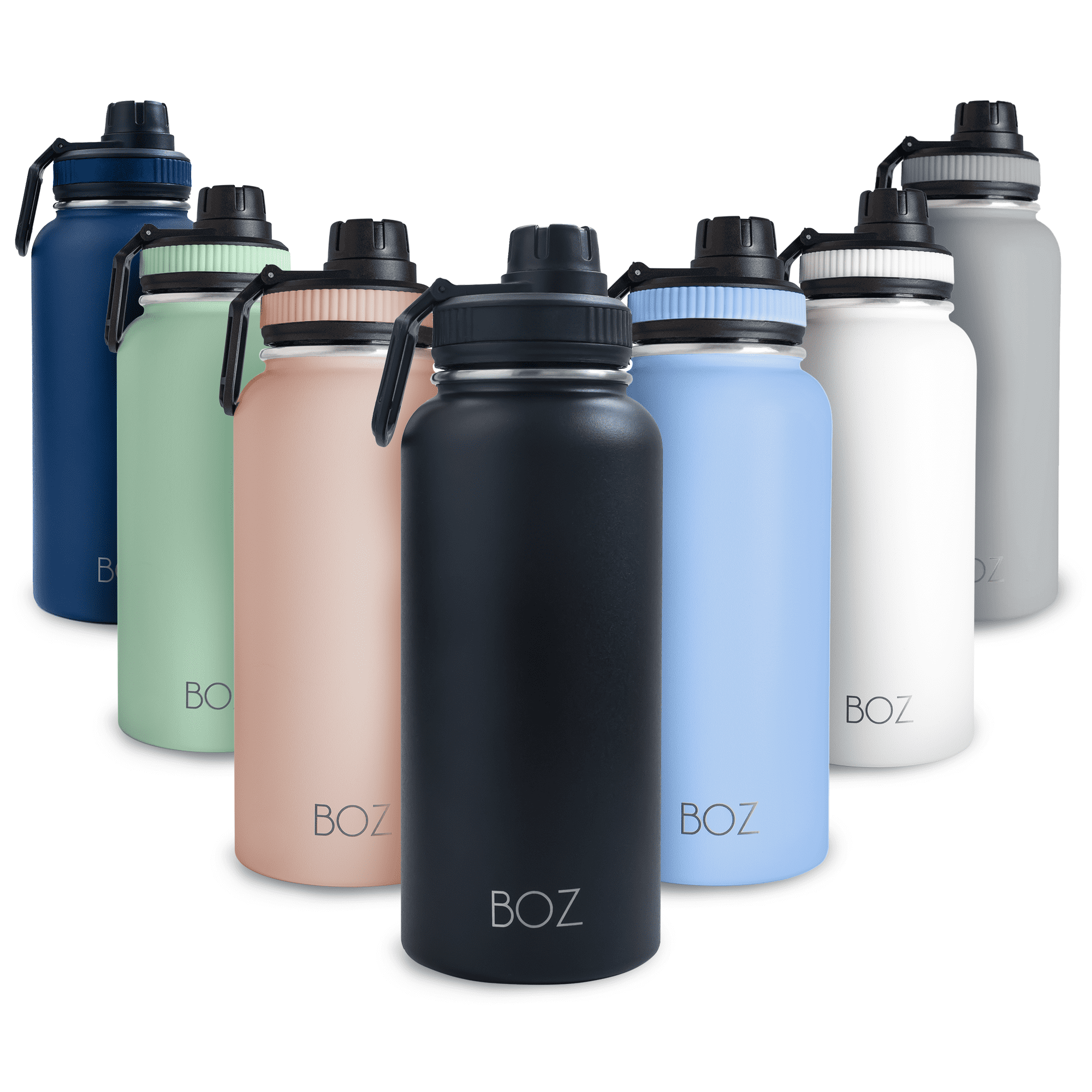 BOZ Black Double Wall Stainless Steel Water Bottle XL (1 L / 32 fl oz ...