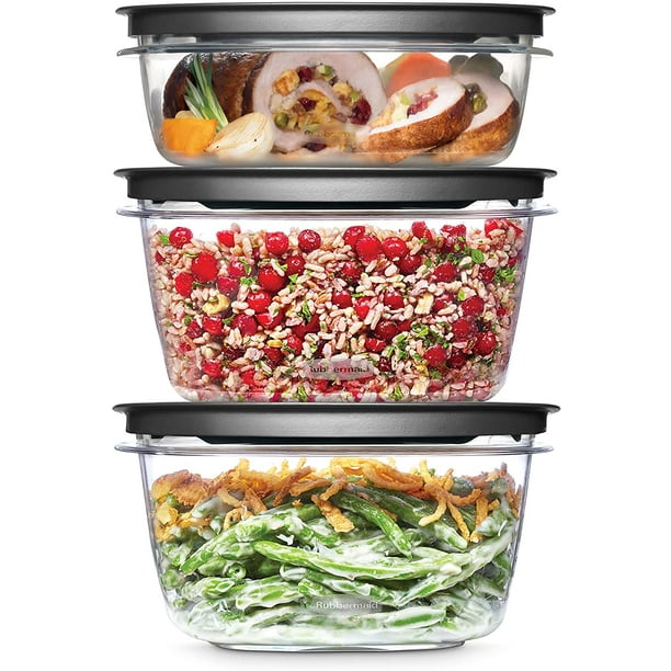 Rubbermaid Premier Tritan Variety Set of 3 Meal Prep Containers, Clear ...