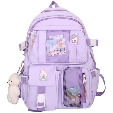Kawaii Backpack with Accessories Kawaii School Backpack Cute Aesthetic ...