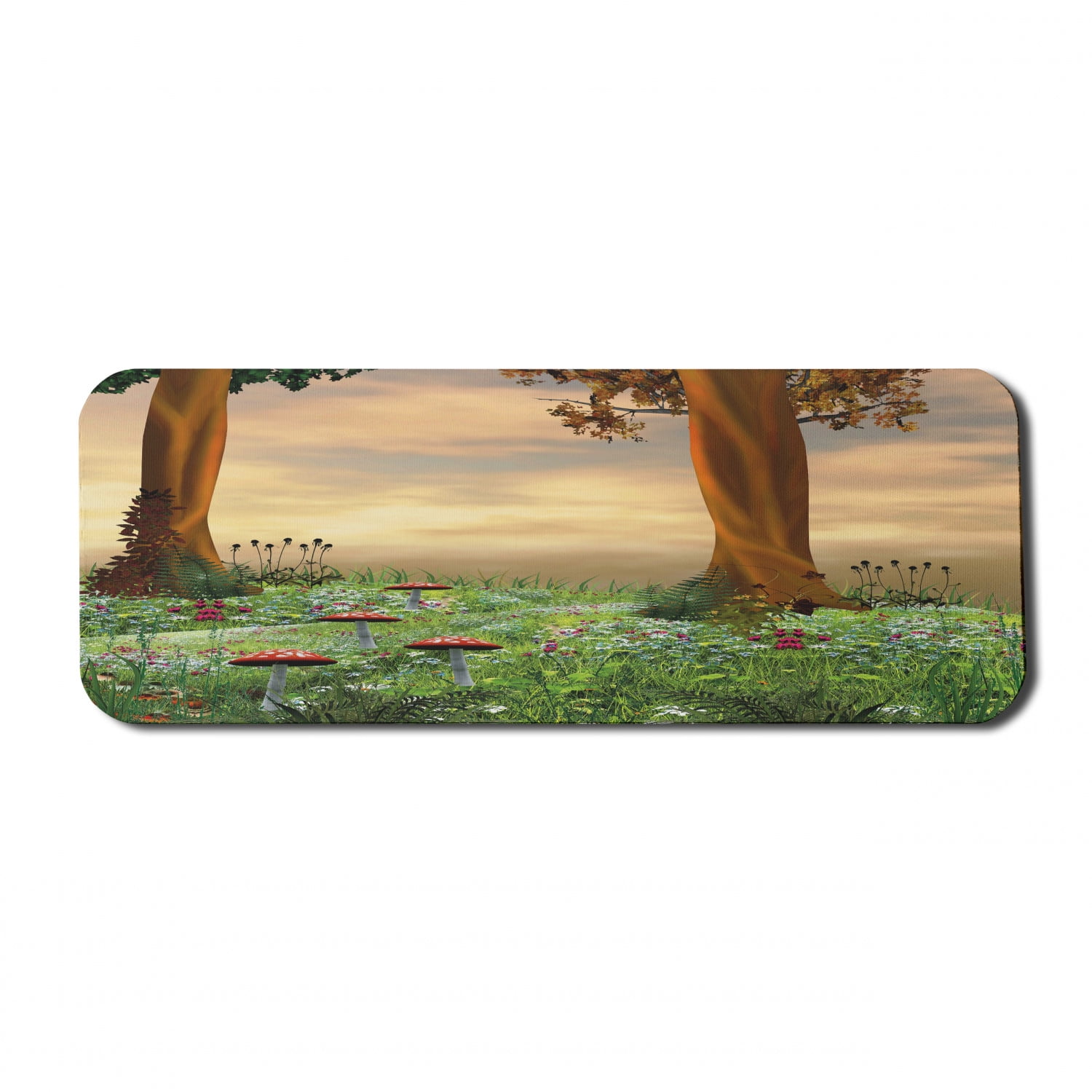 Nature Computer Mouse Pad, Enchanted Woods Summer Season Mushrooms ...