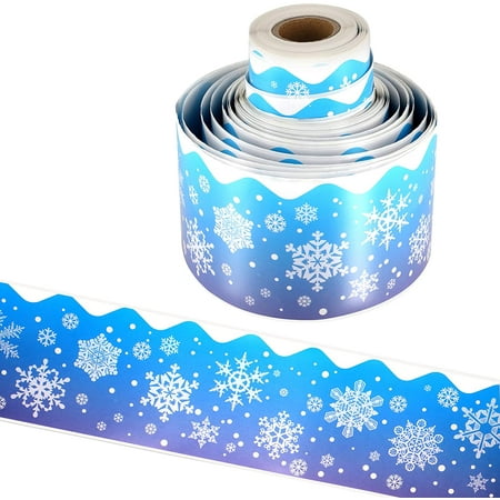 49 Feet Snow Bulletin Borders Bulletin Board Borders Trim for Christmas ...