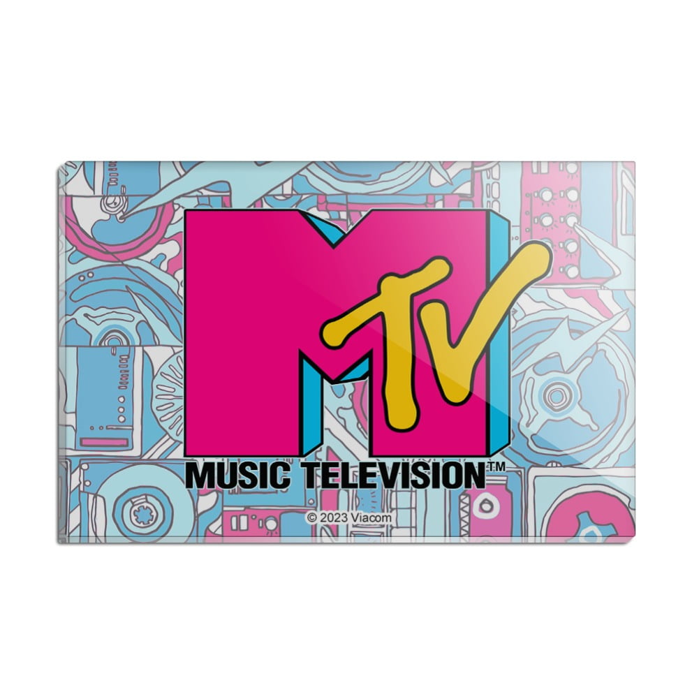 MTV Techno Neon Logo Rectangle Acrylic Fridge Refrigerator Magnet ...