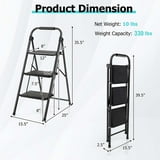 Costway 3 Step Indoor Kitchen Ladder, Collapsible Adult Step Stool with ...