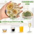 6 Pcs Woven Drink Coasters Set with Metal Stand, Sunflower 4 Inch ...