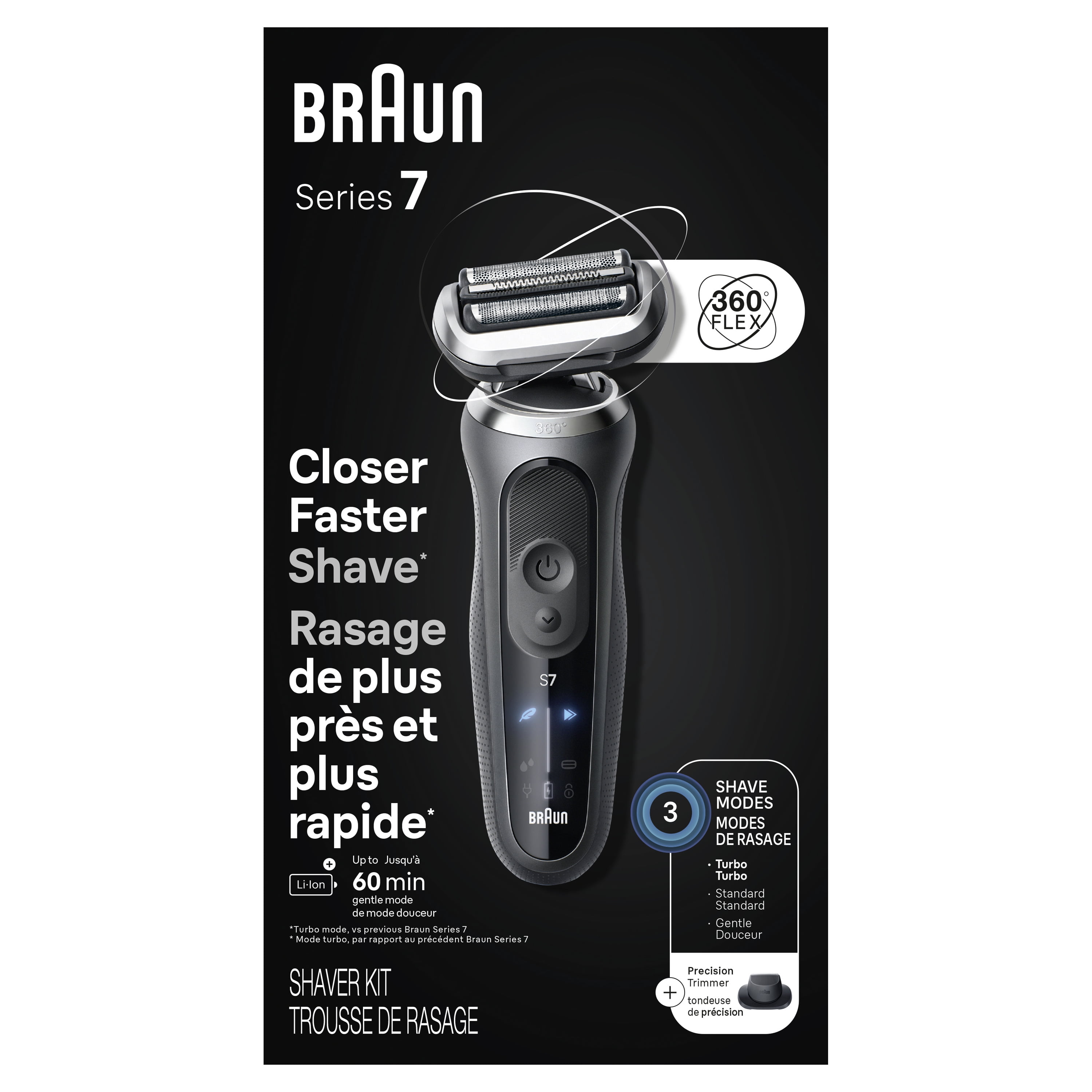 Braun Electric Shaver for Men, Series 7 7120s, Wet & Dry Shave, Turbo ...