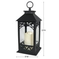 Black Lighted LED Lanterns with Lattice Design - Pillar Candle with 4 ...