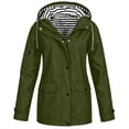 Busydd Rain Coats for Women with A Striped Inner Lining Solid Color ...