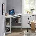 VECELO Corner Desk with Keyboard Tray & Storage Shelf, for Dorm/Home ...