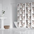 Basics Bathroom Shower Curtain, Water Resistant Fabric with Grommets ...