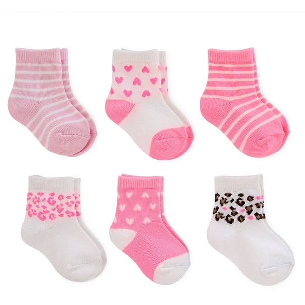 Child of Mine by Carter's Newborn Baby Girl Computer Crew Socks, 6 Pack ...