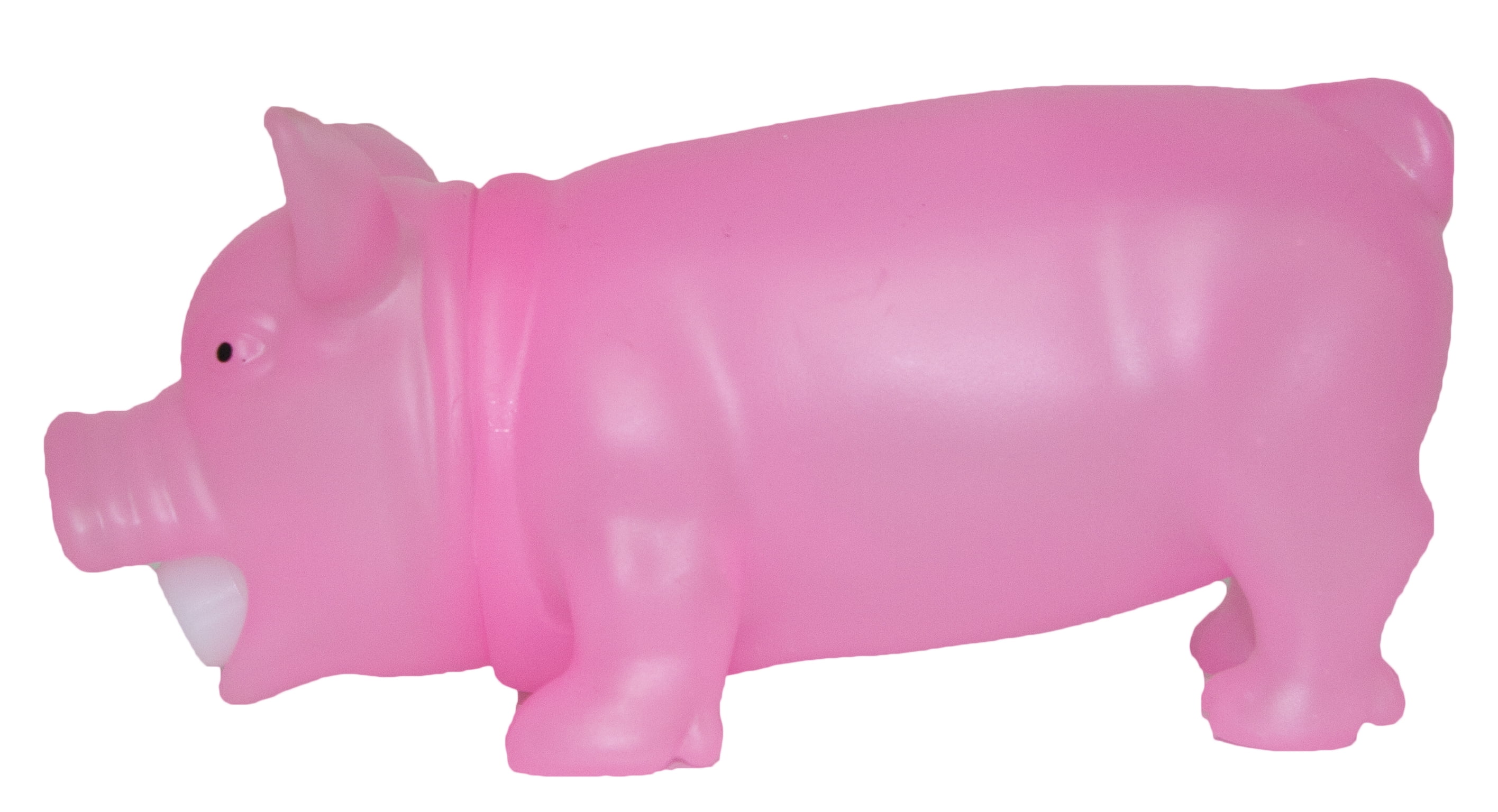 8 Inch Soft Plastic Squeezable Glow In The Dark Squealing Pig (Pink ...