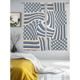 Abstract Minimalist Stripe Plaid Sheer Curtains 2 Panels Set Modern ...