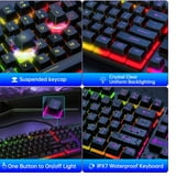 Cshidworld Wired Gaming Keyboard Mouse Combo, RGB Backlit Mechanical ...