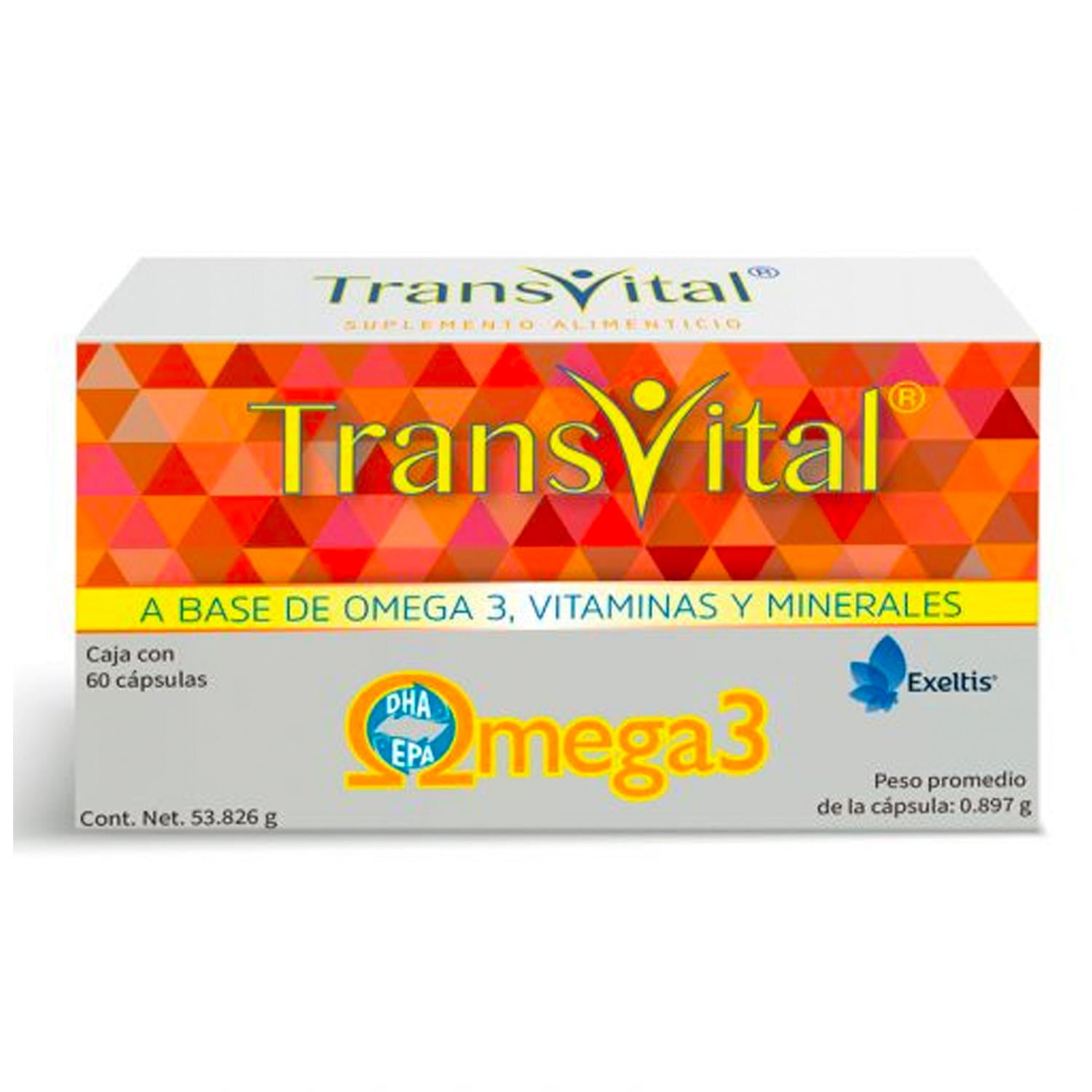 Suplemento Alimenticio Transvital Omega 3 60 Cápsulas multicolor 60 ...