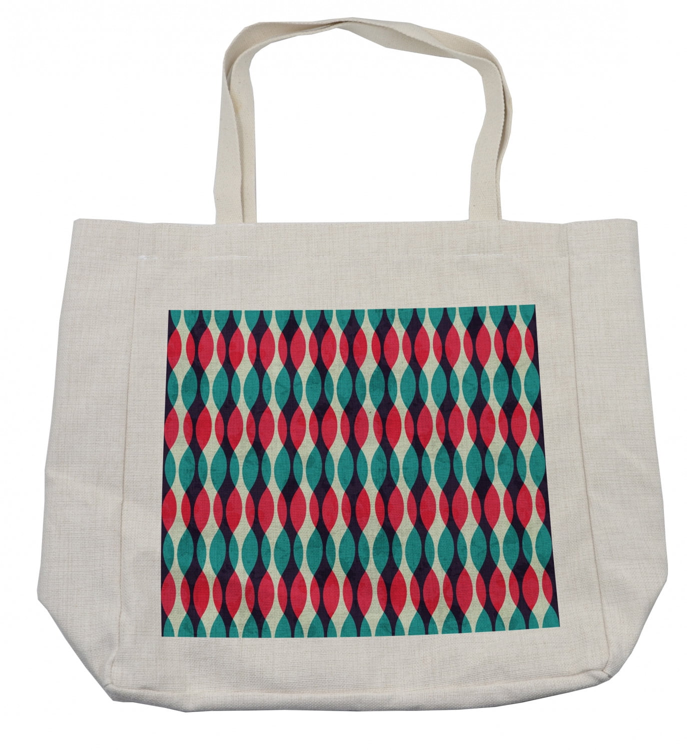 Vintage Shopping Bag, Vertical Curves with Grunge Effect Old Weathered ...