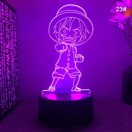 Anime One Piece Lamp Figure Luffy Sanji Zoro Nami 3D Led Night Light ...