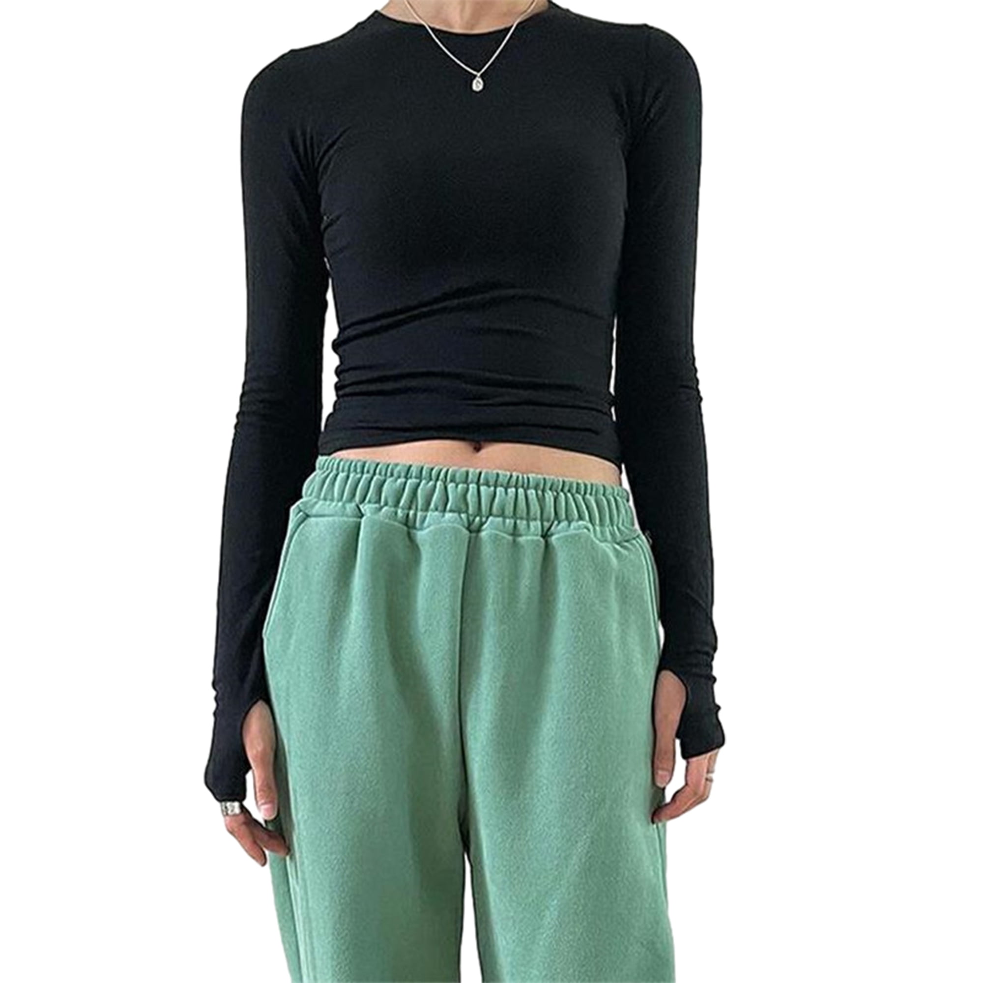 Click here for Mialoley Women Casual Thumb Hole Shirt Trendy Slim... prices