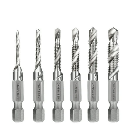 6 Pack High Speed Steel Hss Combination Drill Tap Bit Set 1 4 | Lowpi