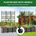 NAIZEA 63" H 3 Pack Planter Box Raised Garden Bed with Trellis & Wheels ...