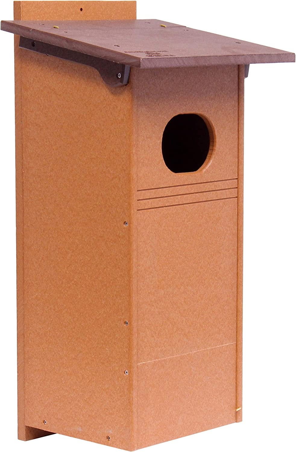 AmishToyBox.com Post-Mount Wood Duck House Box, Eco-Friendly Poly ...