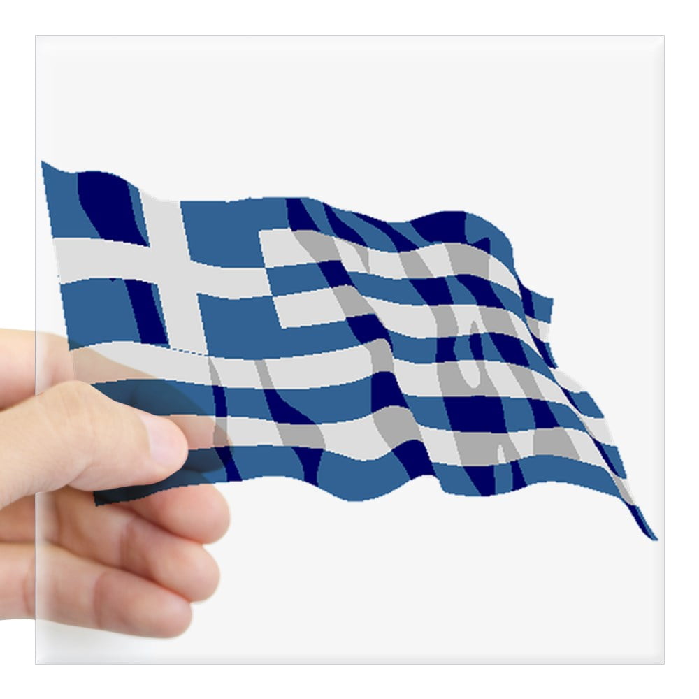 CafePress - Greece Flag Sticker - Square Sticker 3" x 3" - Walmart.com ...