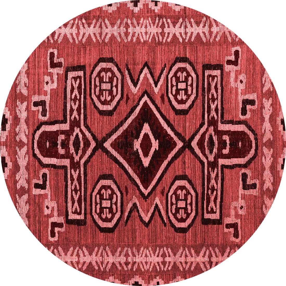 Ahgly Company Indoor Round Southwestern Red Country Area Rugs, 6' Round ...