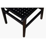19 Inch Dining Chair, Black Leather Crossed Design, Iron Legs, Set of 2 ...