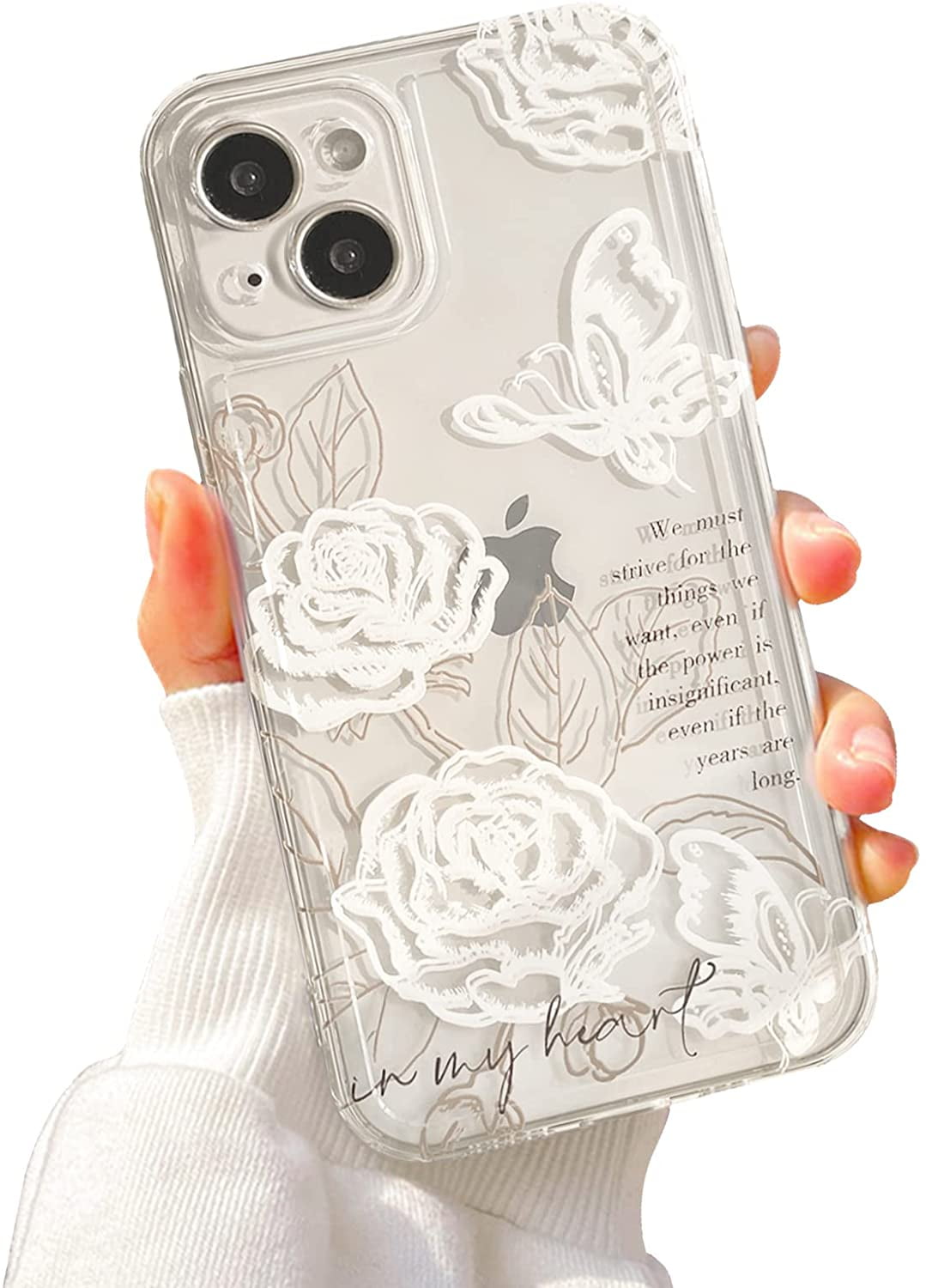 Compatible with iPhone 14 Case Clear Cute Butterfly Pattern Hollow ...