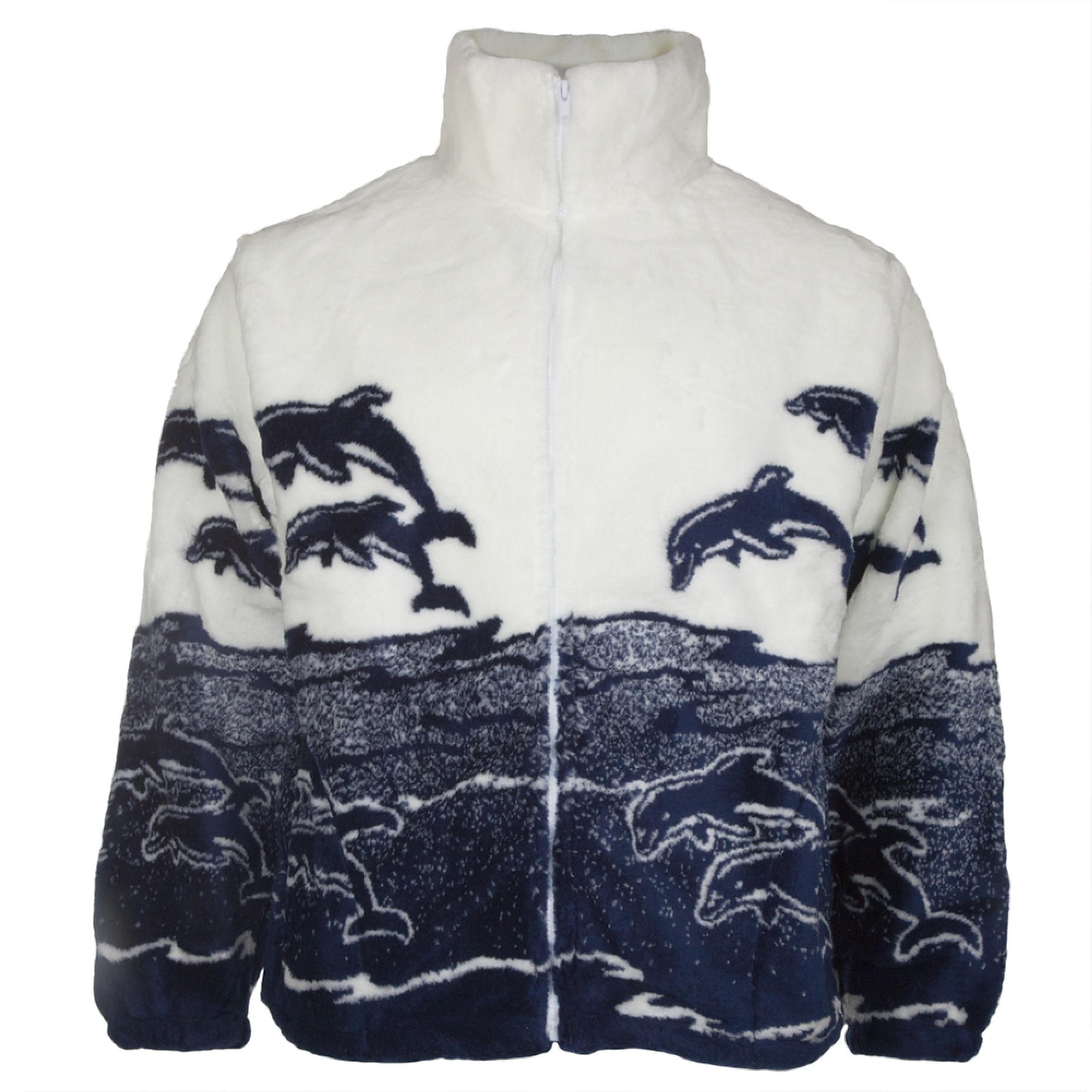 Dolphins Jumping Full Zip Sherpa Fleece Jacket - Walmart.com