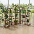 Tikea 13-Tier Indoor/Outdoor Plant Stand, Castle-Shaped Wooden Rack for ...