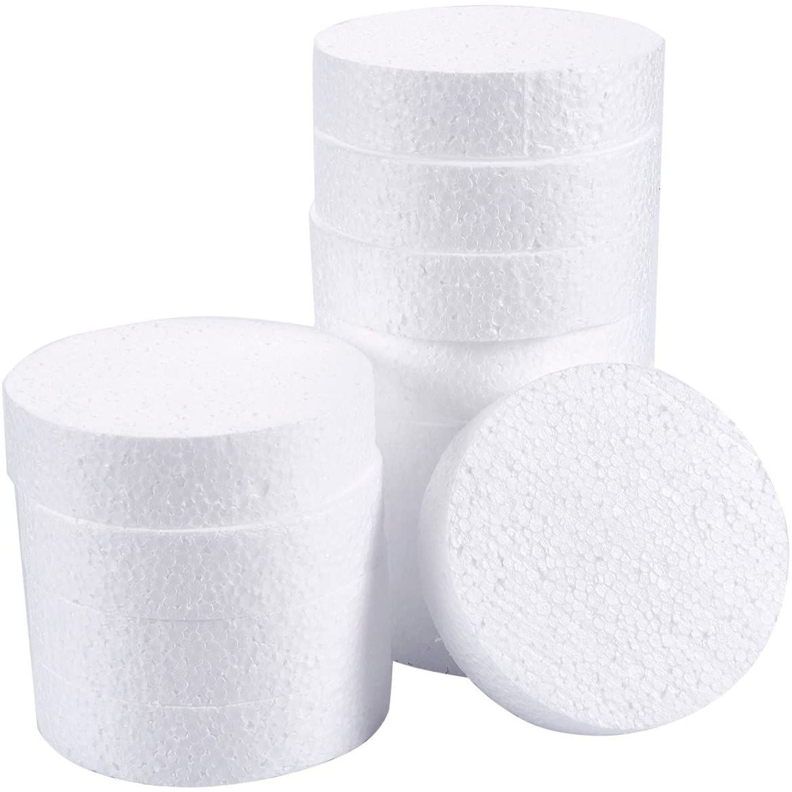 12 Pack Foam Circles for Crafts, Round Polystyrene Discs for DIY ...