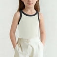 Elvqul Cotton Tops for Girls Soft Tank Top Round Neck Solid Color ...