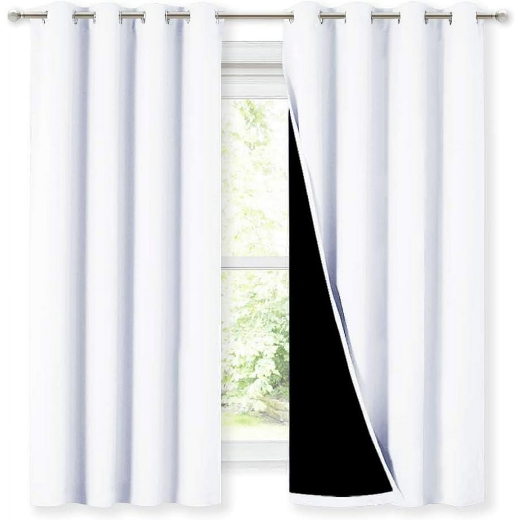 Click here for Unbranded White 100 Blackout Lined Curtains  2 Thi... prices