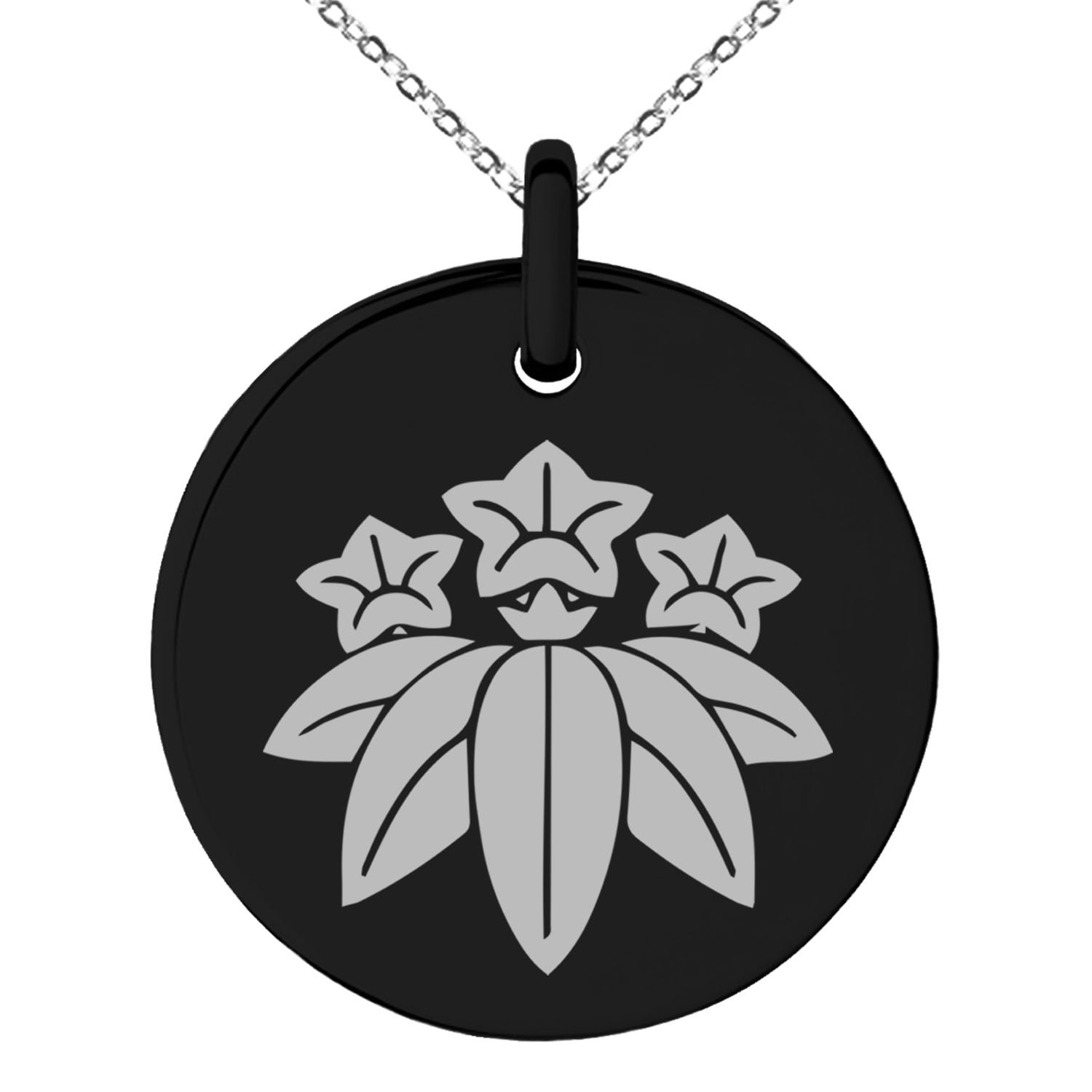 Stainless Steel Minamoto Samurai Crest Engraved Small Medallion Circle ...