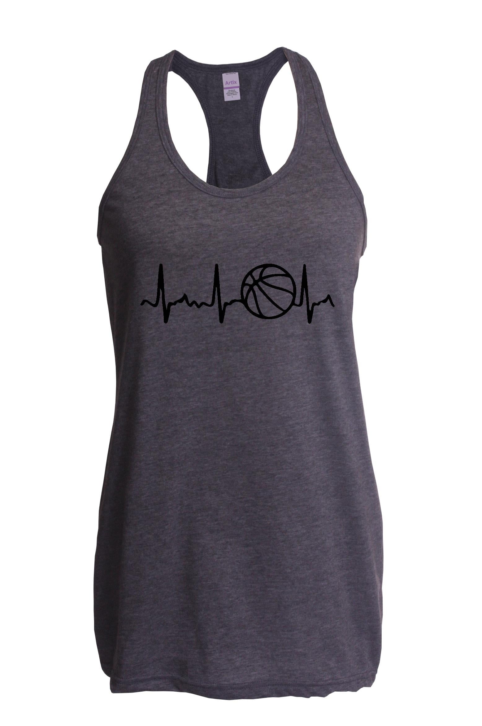 IWPF - Women's Racerback Tank Top - Basketball Heartbeat - Walmart.com