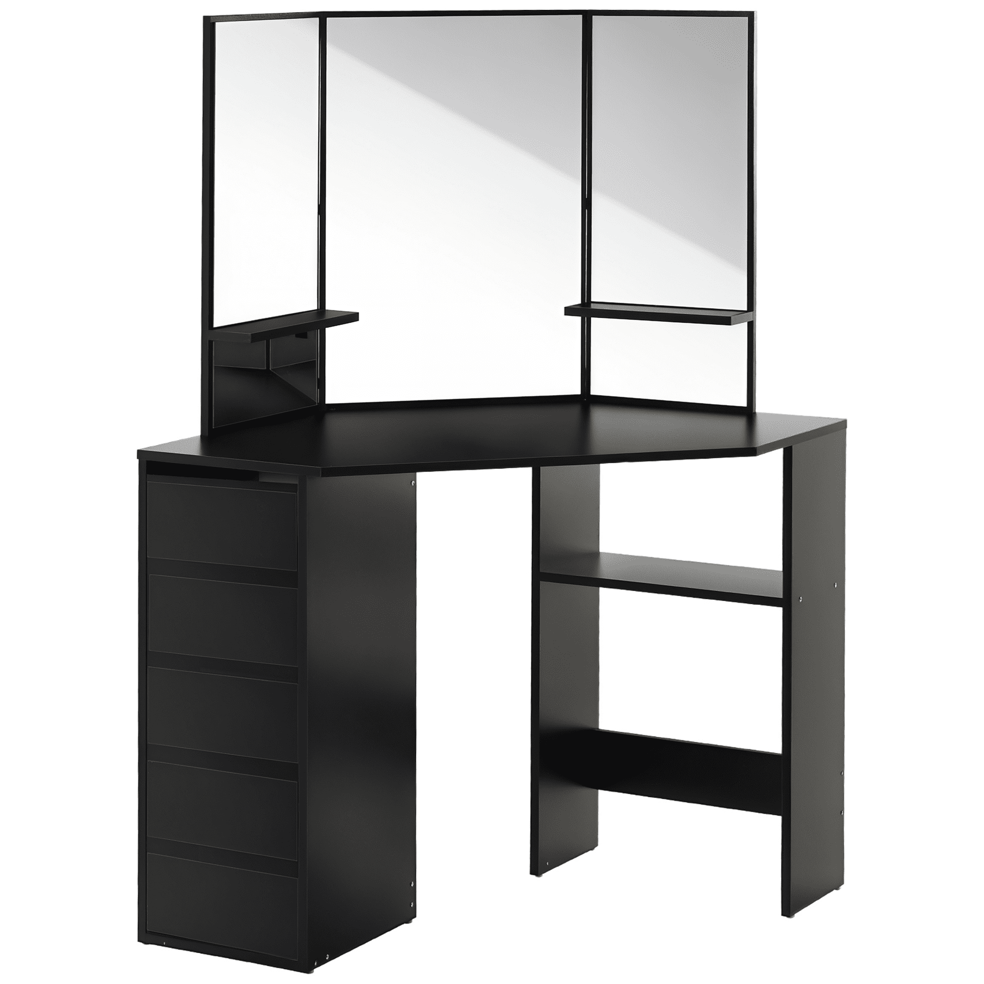 Click here for Homcom Corner Vanity Table  Makeup Desk With 3-Pie... prices