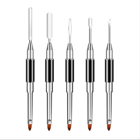 5 Pcs Dual-Ended Poly Nail Gel Brush & Picker, 2 in 1 Design Nail ...