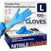 Supmedic Nitrile Exam Gloves, Blue, Powder-Free, Latex-Free, Disposable, 3.5 mil, Large, 100 Pcs ...