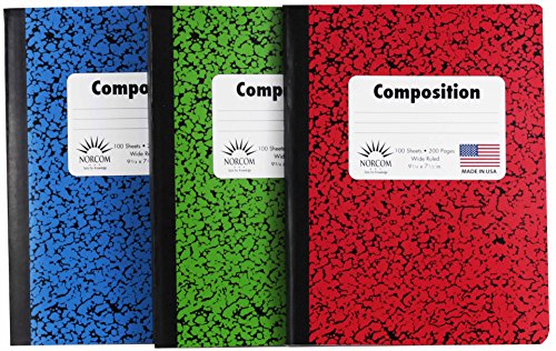 Norcom Wide Ruled 100 Sheet Composition Notebooks Pack Of 3 Red Norcom Wide Ruled 100 Sheet Composition Notebooks Pack Of 3 Red