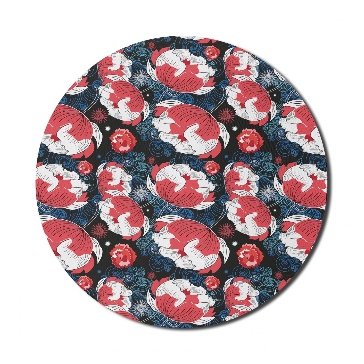 Floral Mouse Pad for Computers, Abstract Design Flowers and Swirls on a ...