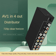 4-Way AV Splitter 1 in 4 Out Composite AV Splitter 1X4 Video Audio ...